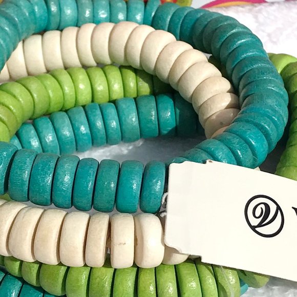 Versona | Jewelry | Boho Wood Bead Tribal Ethnic Stretch Bracelet Set ...
